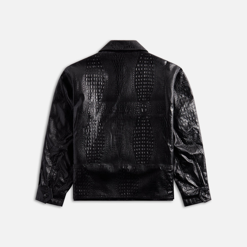 Engineered Garments G8 Jacket Black Alligator Embossed Fake Leather ...