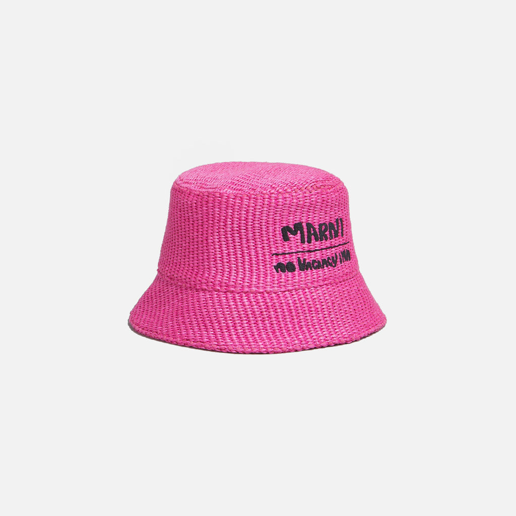 Marni x No Vacancy Inn Raffia Bucket Hat - Fuchsia – Kith Europe