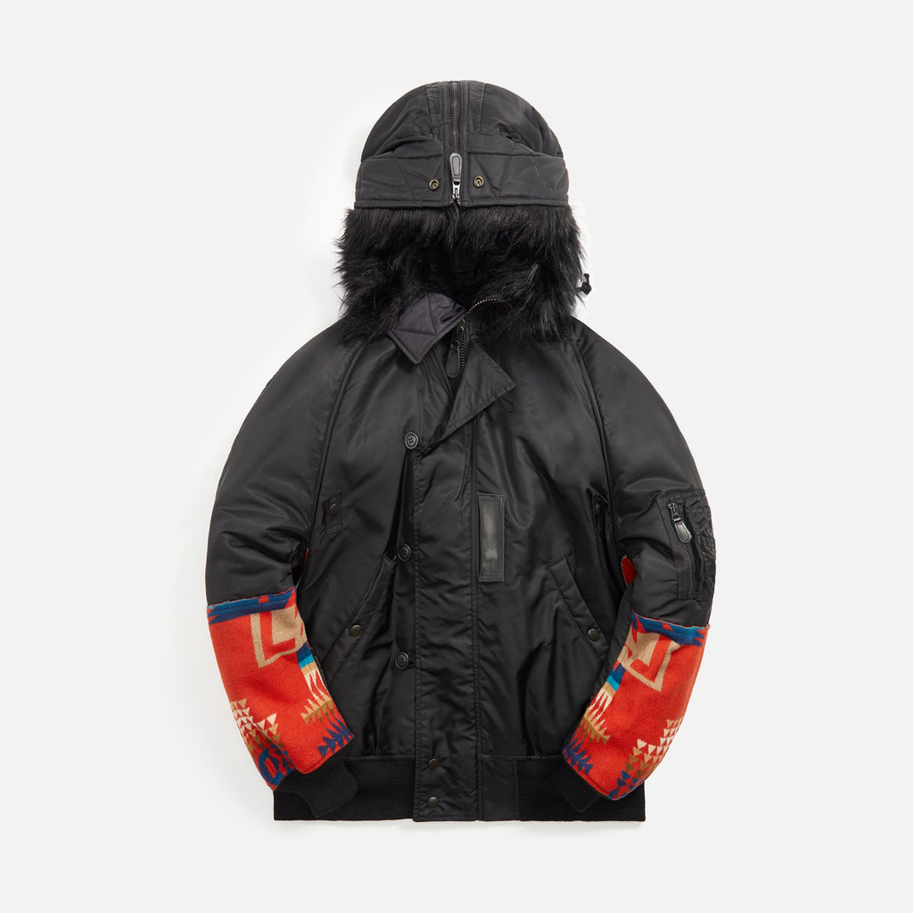 Junya Watanabe Man x Pendleton Nylon Jacquard Jacket - Black / Red / B ...