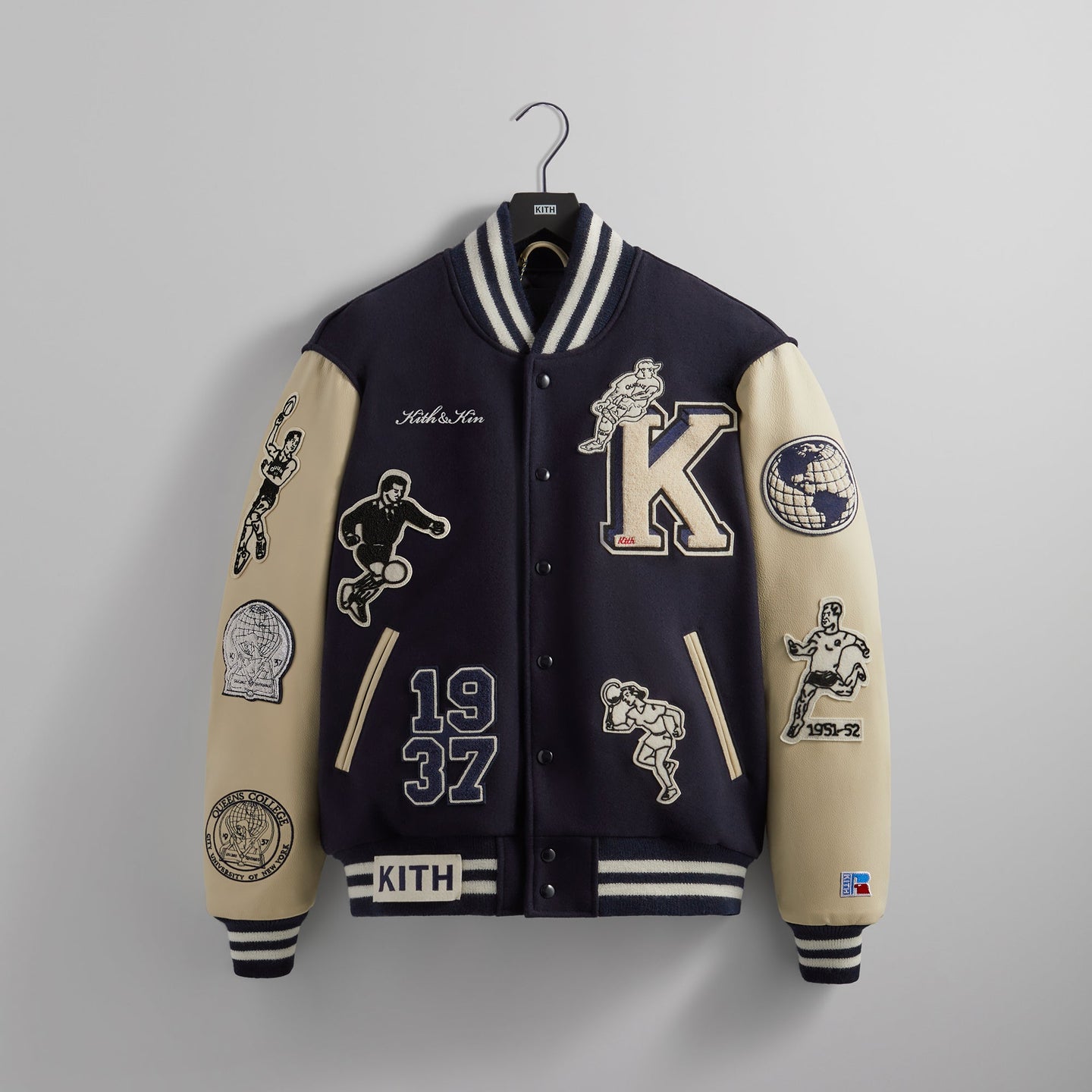 Kith & Russell Athletic for CUNY Queens College Golden Bear Jacket - N ...