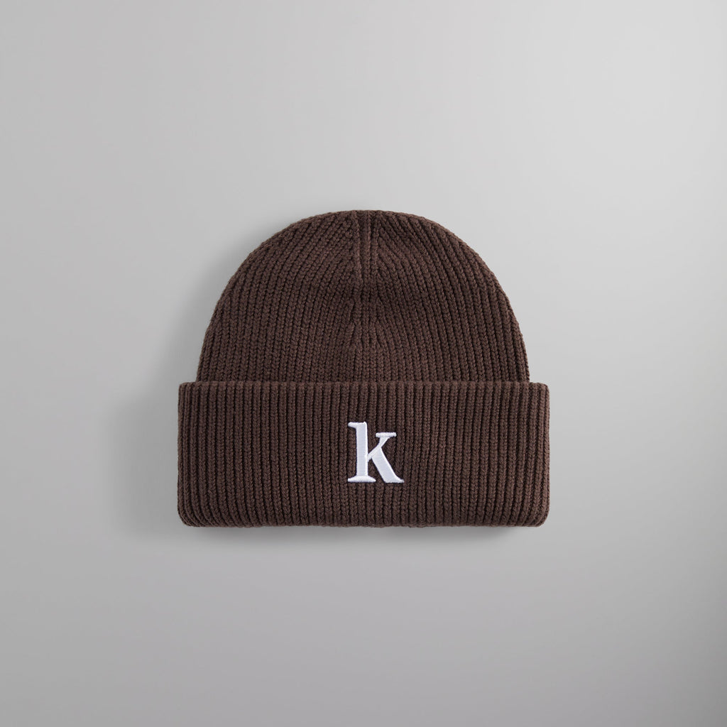 Kith Serif K Cotton Beanie - Hickory – Kith Europe