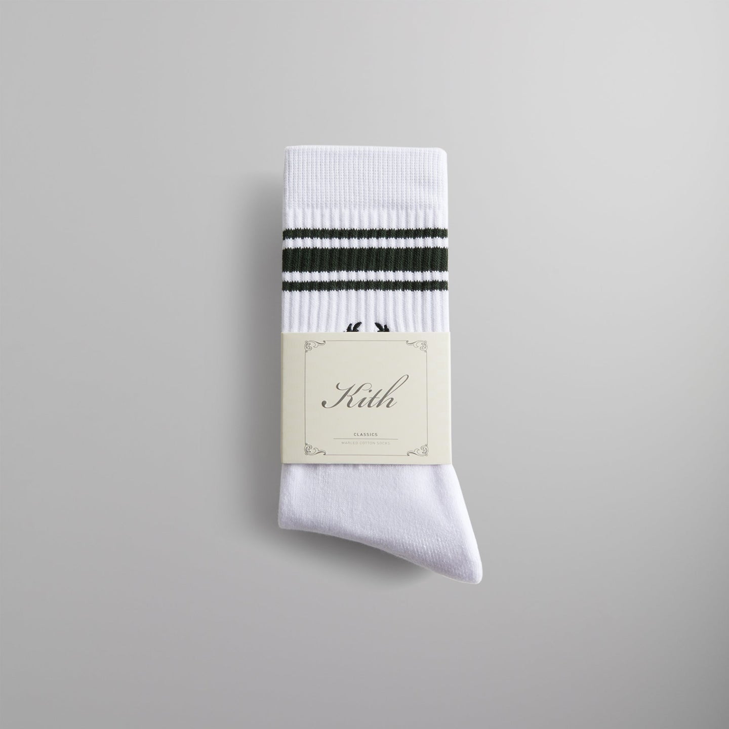 Kith Striped Script Laurel Logo Sock - White – Kith Europe